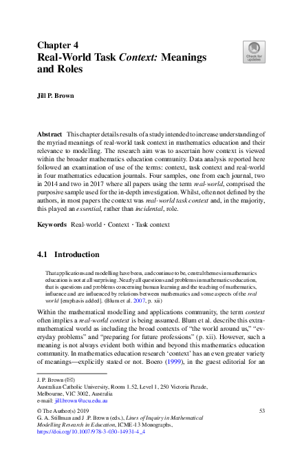 (PDF) Real-World Task Context: Meanings and Roles