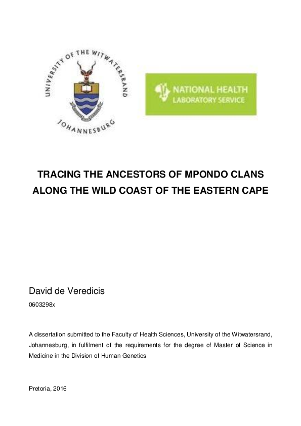 (PDF) Tracing the ancestors of mpondo clans along the wild coast of the ...