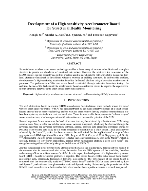 (PDF) Development of high-sensitivity accelerometer board for ...