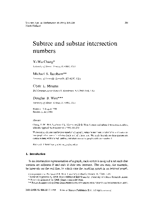 (PDF) Subtree and substar intersection numbers
