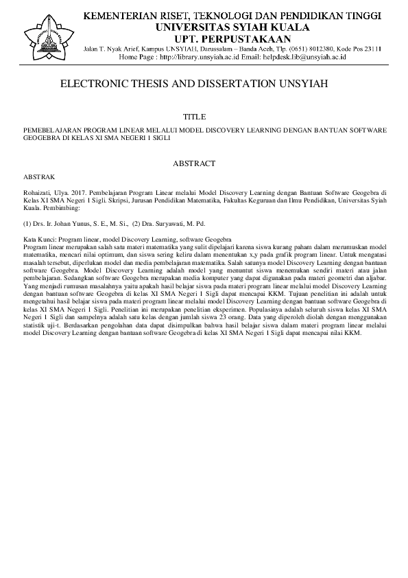 (PDF) Pembelajaran Program Linear Melalui Model Discovery Learning ...