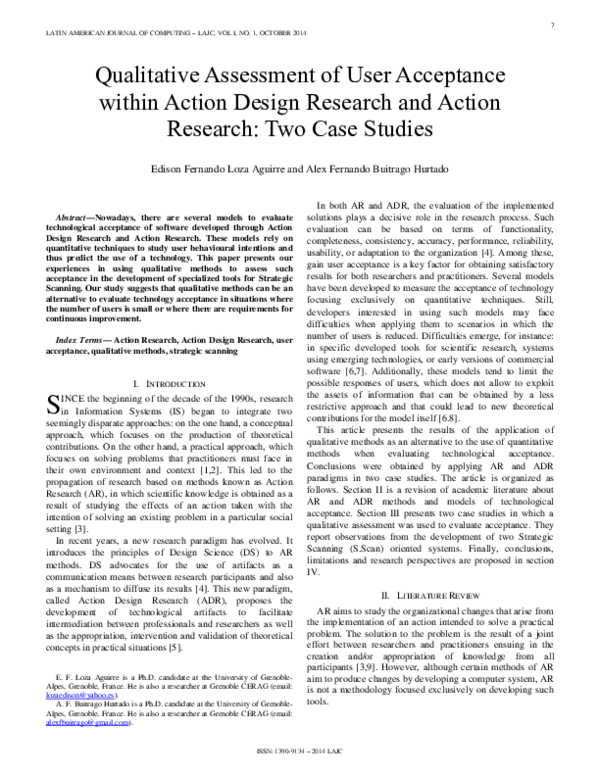(PDF) Qualitative Assessment of User Acceptance within Action Design ...