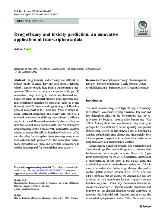(PDF) Drug efficacy and toxicity prediction: an innovative application ...
