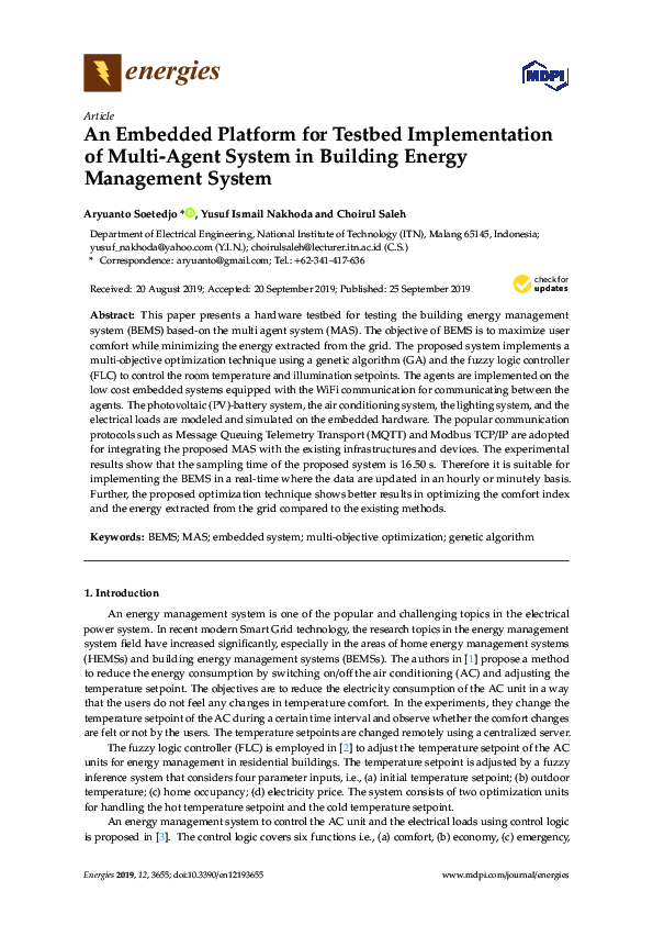 (PDF) An Embedded Platform for Testbed Implementation of Multi-Agent ...