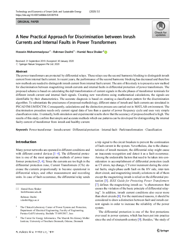 (PDF) A New Practical Approach for Discrimination between Inrush ...