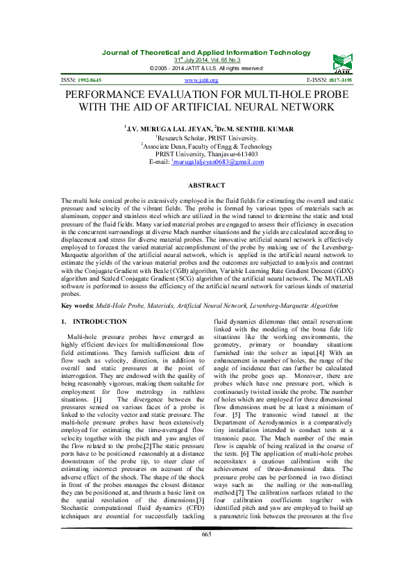 (PDF) Performance Evaluation for Multi-Hole Probe with the Aid of ...