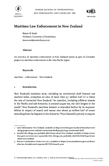 (PDF) Maritime Law Enforcement in New Zealand