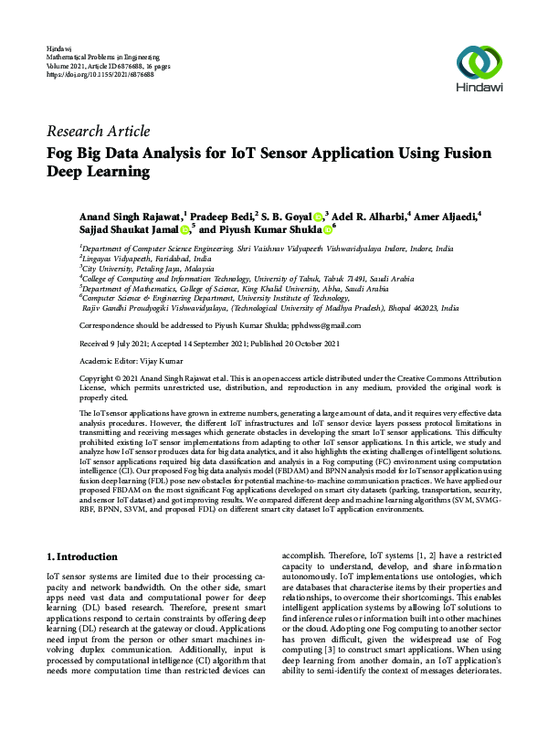 (PDF) Fog Big Data Analysis for IoT Sensor Application Using Fusion Deep Learning