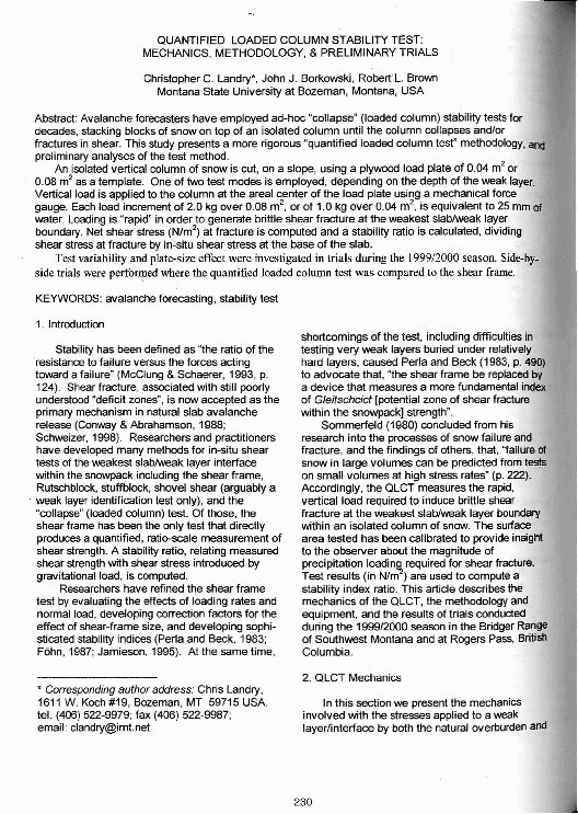 (PDF) Quantified Loaded Column Stability Test: Mechanics, Methodology ...