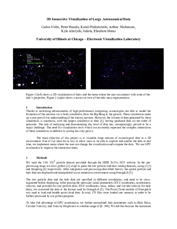 (PDF) 3 D Immersive Visualization of Large Astronomical Data