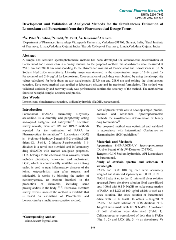 (PDF) Development and Validation of Analytical method for Lopinavir and Ritonavir by HPLC