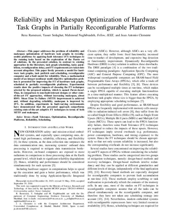 (PDF) Reliability and Makespan Optimization of Hardware Task Graphs in ...