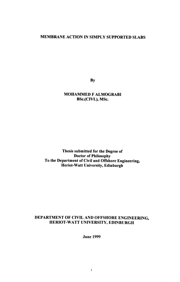 (PDF) Membrane action in simply supported slabs