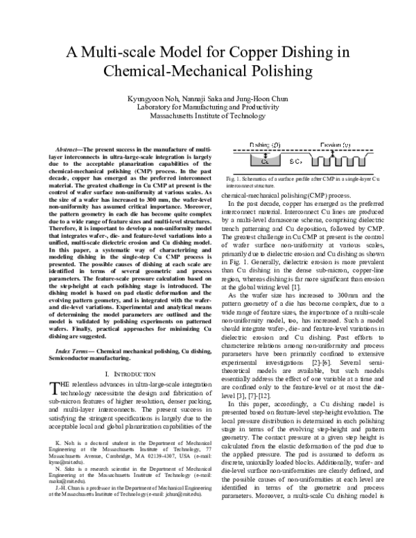 (PDF) A Multi-scale Model for Copper Dishing in Chemical-Mechanical ...
