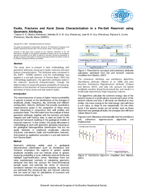 (PDF) Faults, Fractures and Karst Zones Characterization in a Pre-Salt Reservoir using Geometric ...