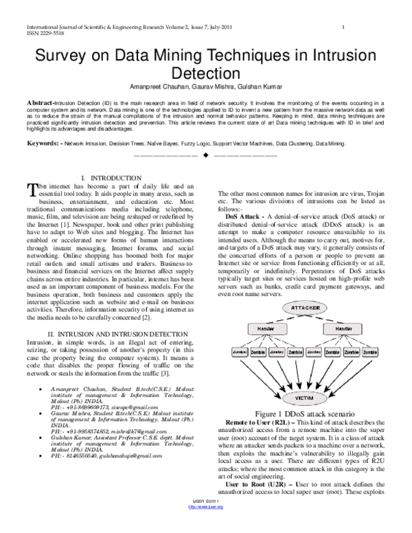 (PDF) Survey On Data Mining Techniques In Intrusion Detection