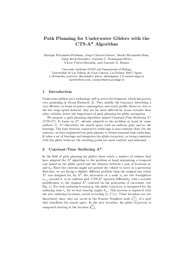 Pdf Path Planning For Underwater Gliders With The Cts A Algorithm