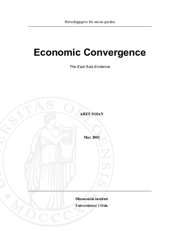 (PDF) Economic Convergence