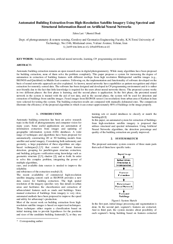 Pdf Automated Building Extraction From High Resolution Satellite