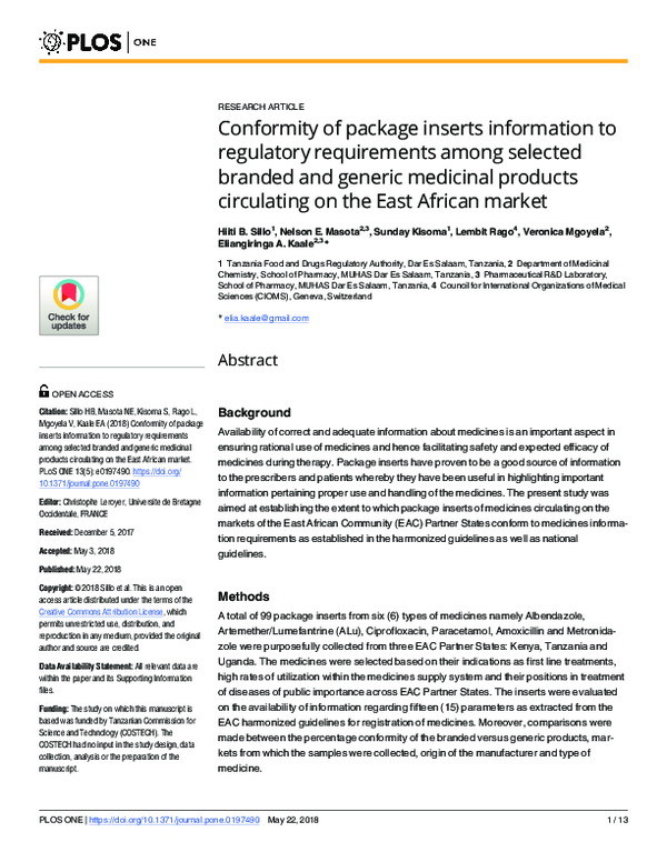 (PDF) Conformity of package inserts information to regulatory ...