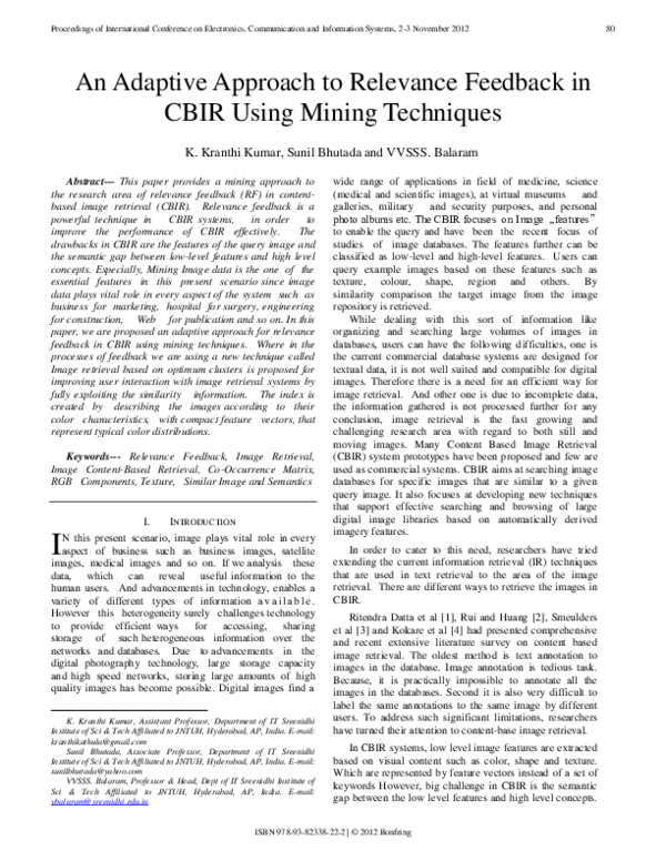 (PDF) An Adaptive Approach to Relevance Feedback in CBIR Using Mining ...
