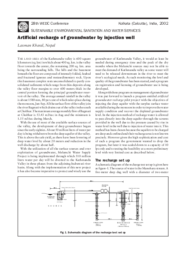(PDF) Artificial recharge of groundwater by injection well