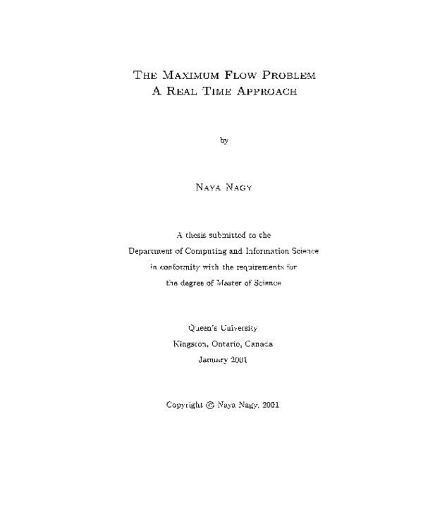(PDF) The maximum flow problem: a real-time approach