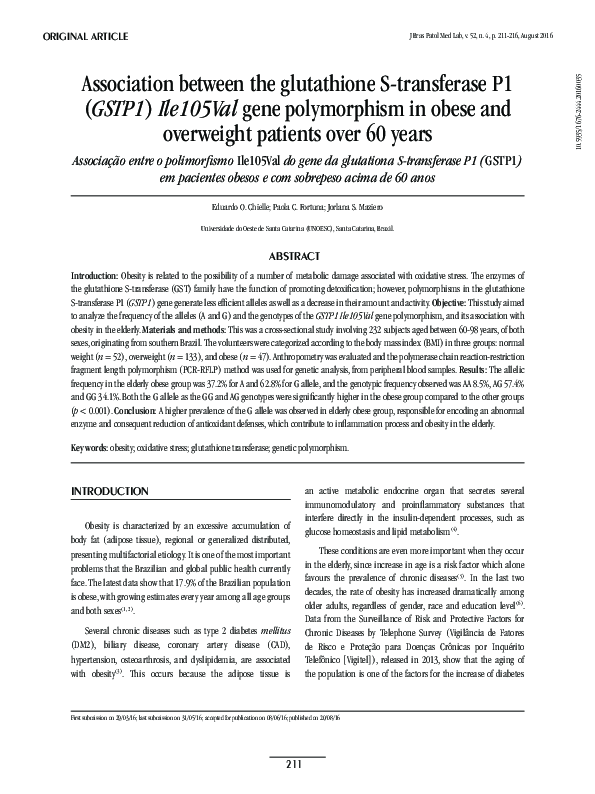 (PDF) Association between Glutathione S-Transferase Genotypes and Hodgkin's Lymphoma Risk and ...