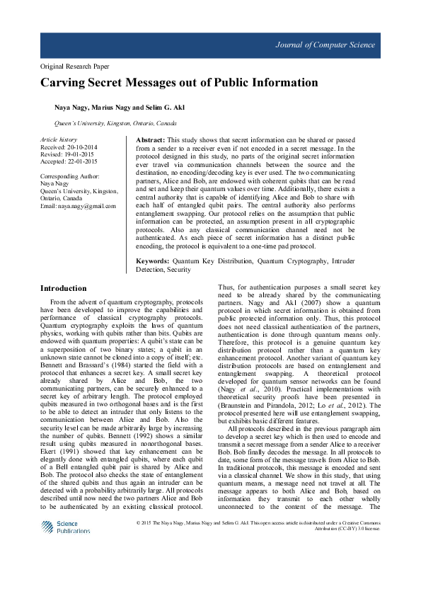 (PDF) Carving Secret Messages out of Public Information
