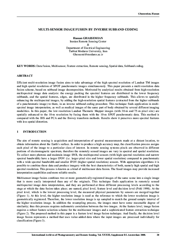 (PDF) Multisensor Image Fusion by Inverse Subband Coding (PDF) Multisensor Image Fusion by Inverse Subband Coding