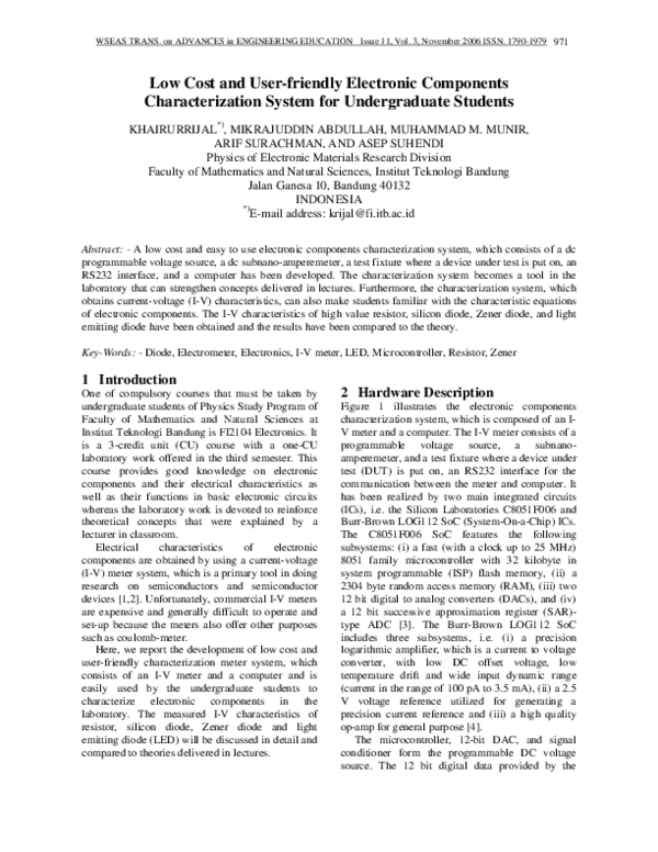 (PDF) Low Cost and User-friendly Electronic Components Characterization ...