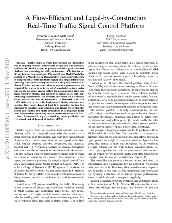 (PDF) A Flow-Efficient and Legal-by-Construction Real-Time Traffic ...