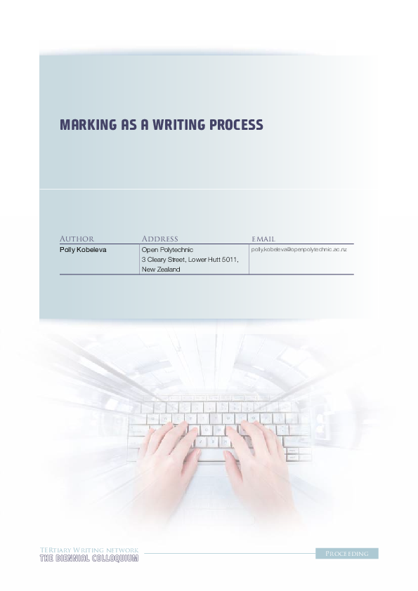 (PDF) Marking as a writing process