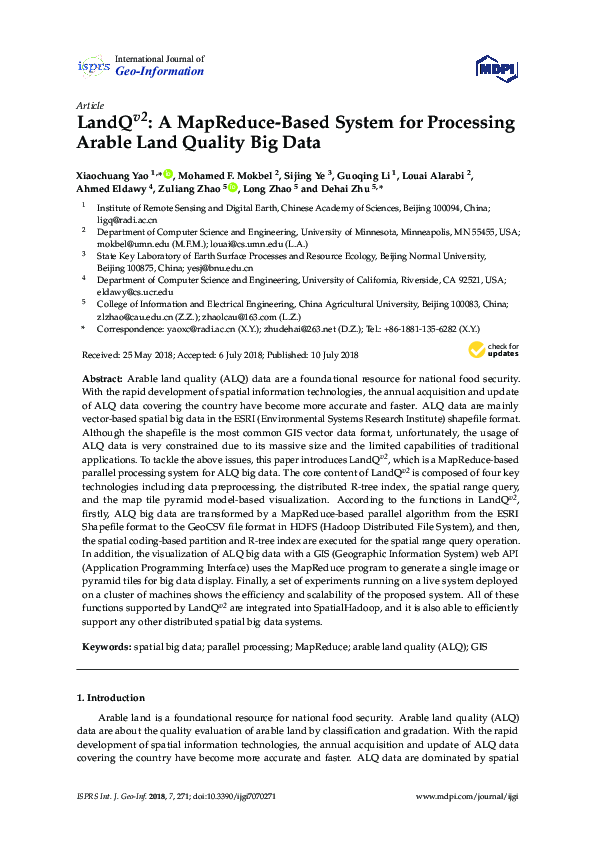 (PDF) LandQv2: A MapReduce-Based System for Processing Arable Land Quality Big Data | louai ...