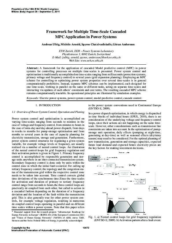 Pdf Framework For Multiple Time Scale Cascaded Mpc Application In