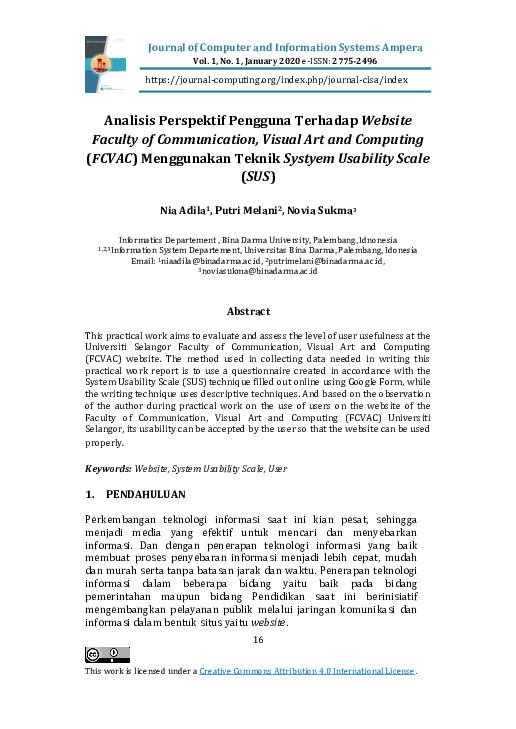 (PDF) Analisis Perspektif Pengguna Terhadap Website Faculty of Communication, Visual Art and ...