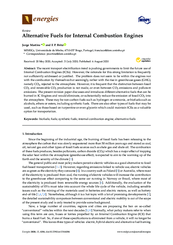 (PDF) Alternative fuels for internal combustion engines A literature review on fuel properties ...