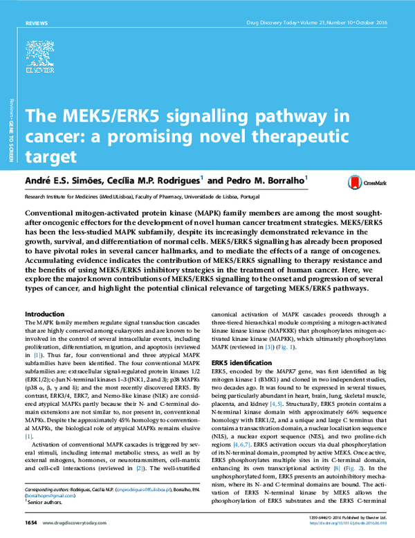 (PDF) The MEK5/ERK5 signalling pathway in cancer: a promising novel therapeutic target