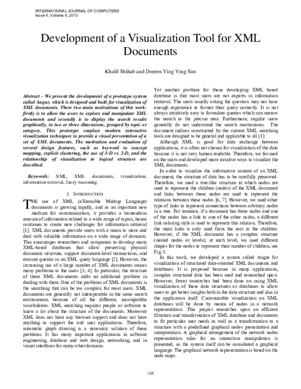 (PDF) Development of a visualization tool for XML documents | Doreen Sim - Academia.edu