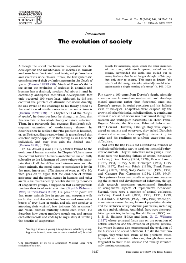 (PDF) The evolution of society
