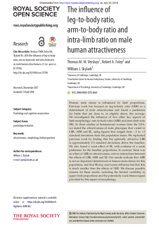 (PDF) The influence of leg-to-body ratio, arm-to-body ratio and intra ...