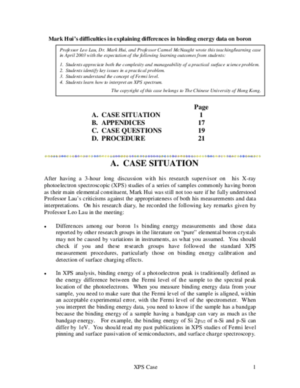 (PDF) A. Case Situation