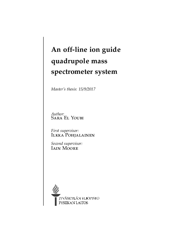 (PDF) An off-line ion guide quadrupole mass spectrometer system