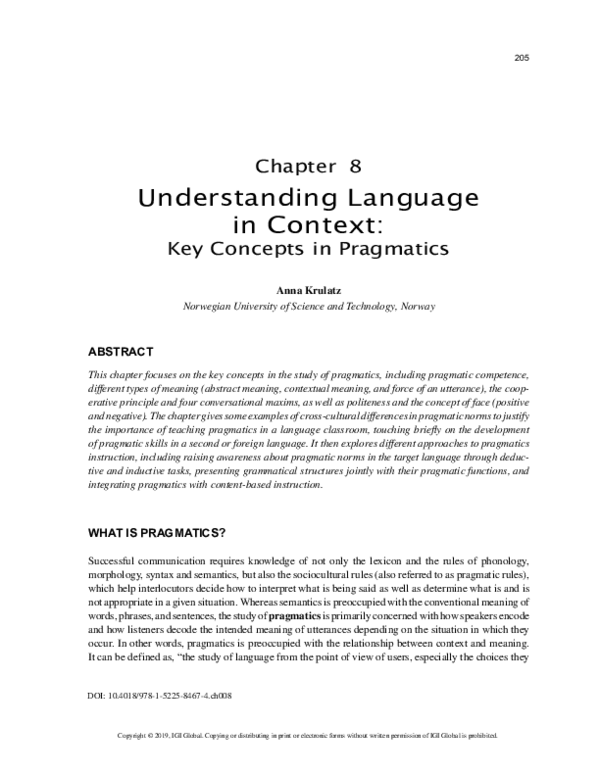(PDF) Understanding Language in Context