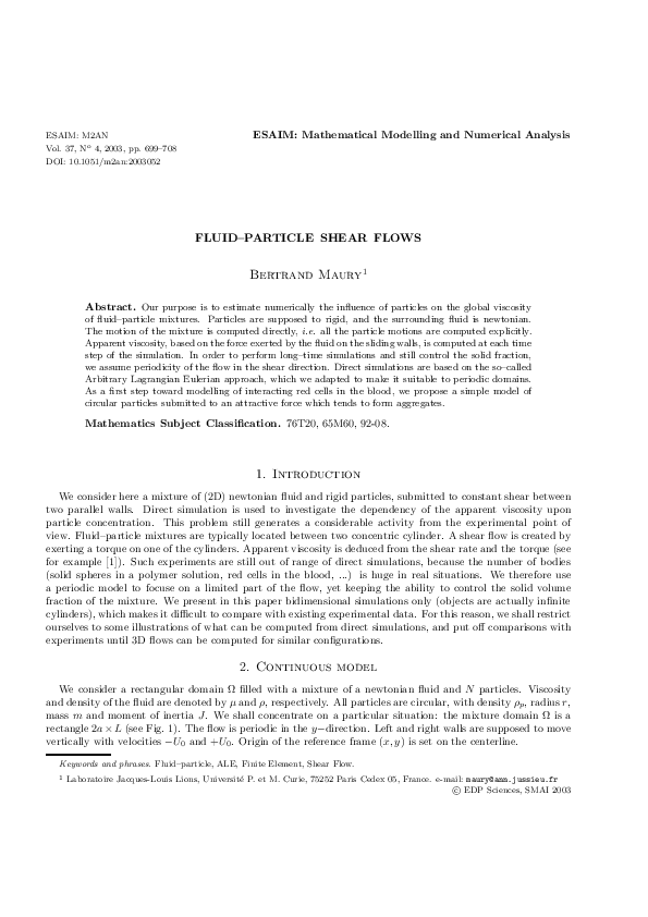 (PDF) Fluid–particle shear flows