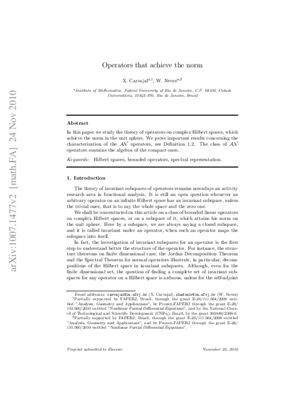 (PDF) Operators That Achieve the Norm