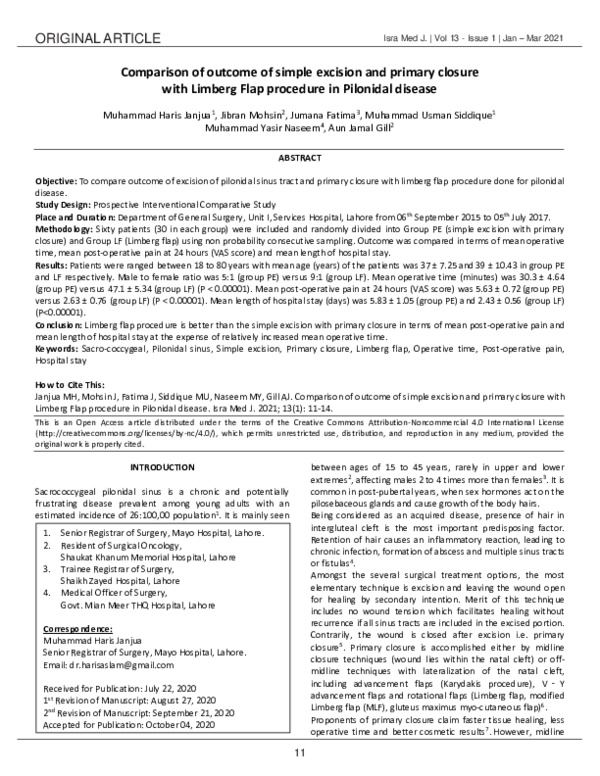 (PDF) Comparison of outcome of simple excision and primary closure with ...