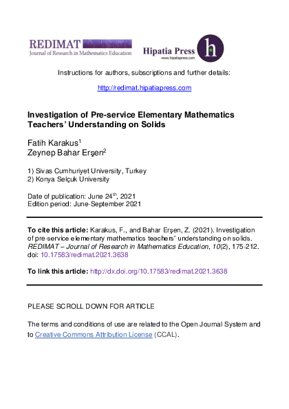 (PDF) Investigation of pre-service elementary mathematics teachers ...