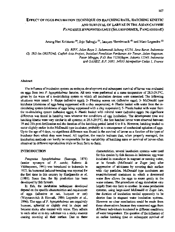 (PDF) Effect of eggs incubation technique on hatching rate, hatching ...