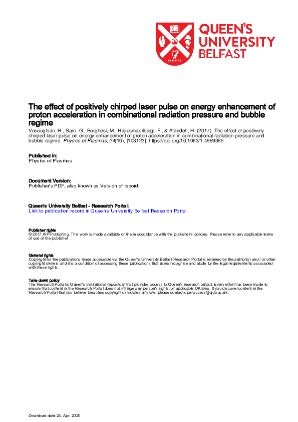 (PDF) The effect of positively chirped laser pulse on energy ...